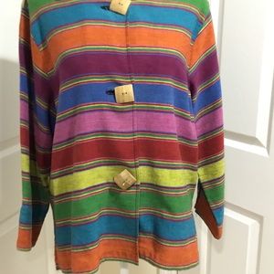 Norm Thompson | Jackets & Coats | Norm Thompson Colorful Striped Cotton ...